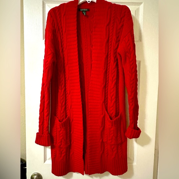 Ralph Lauren | Sweaters | Rich Red Ralph Lauren Duster Cardigan | Poshmark